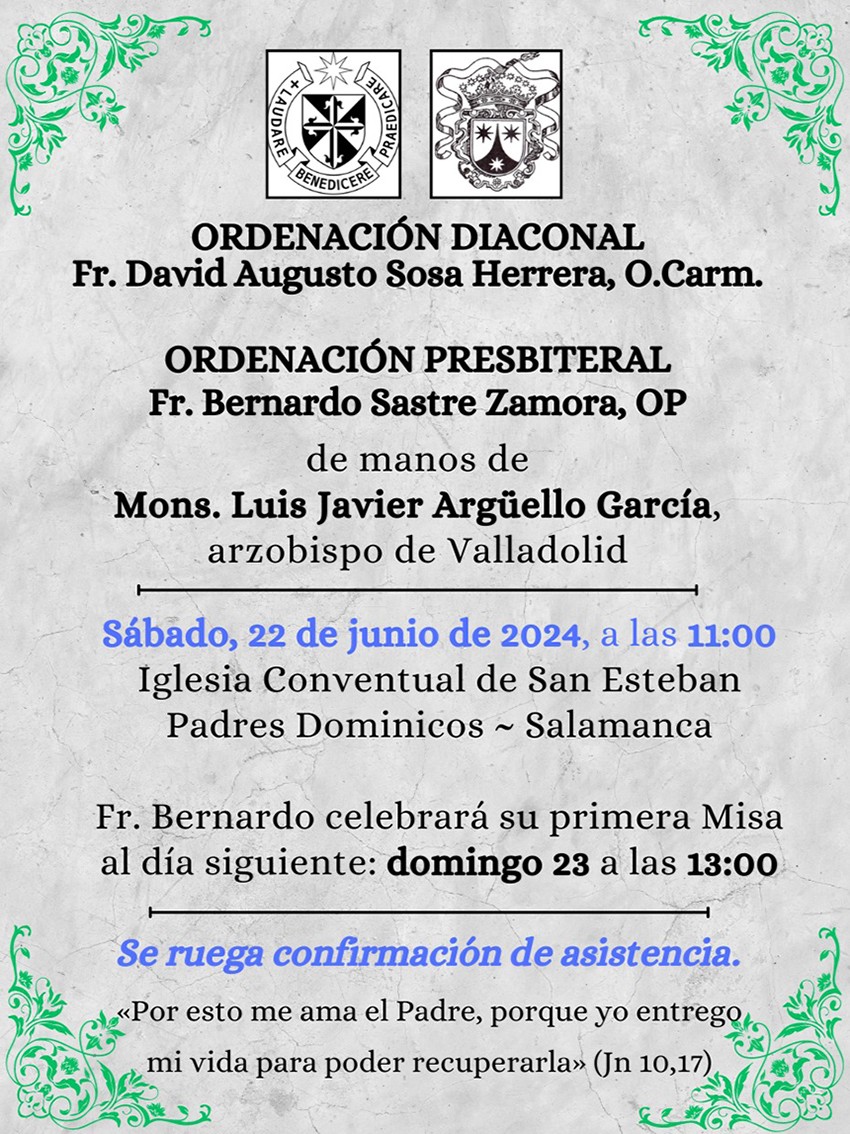 Ordenación presbiteral de Fr. Bernardo Sastre Zamora - dominicos